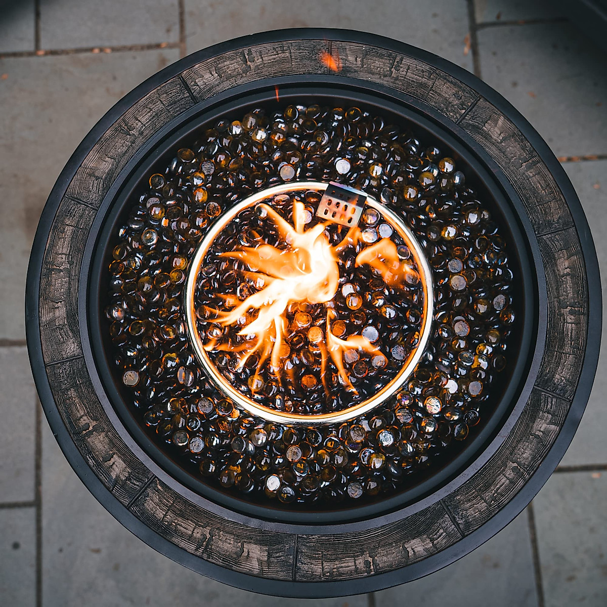 Global Outdoors Wine Barrel Gas Fire Pit 27L X 27W X 24H