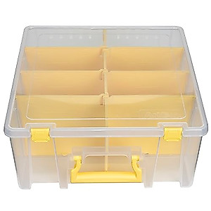 ArtBin Super Satchel Compartment Box - Stackable Durable Art Storage with 8 Removable Compartments, Smart Closure, and Portable Design for Craft Supplies, Threads, Ribbons, Paint Tubes