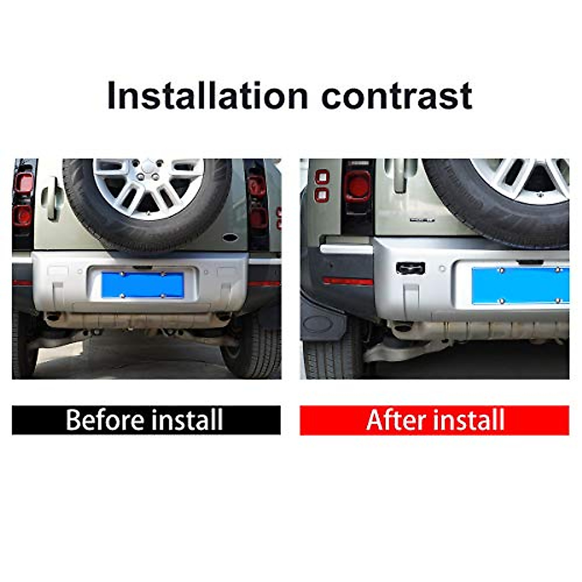 Aluminum Alloy Iron Rear Bumper Tow Hook Rescue Accessories 2PCS for Land Rover Defender 110 2020-2022 (Black)