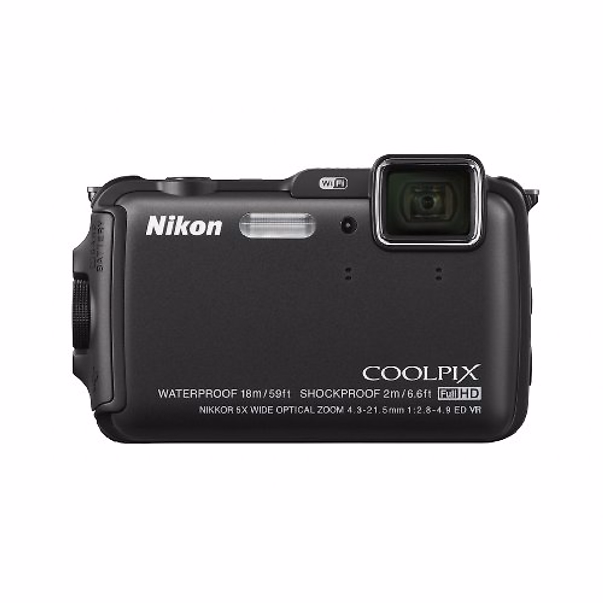 Nikon COOLPIX AW120 16.1 MP Wi-Fi and Waterproof Digital Camera with GPS and Full HD 1080p Video (Black) (Discontinued by Manufacturer)