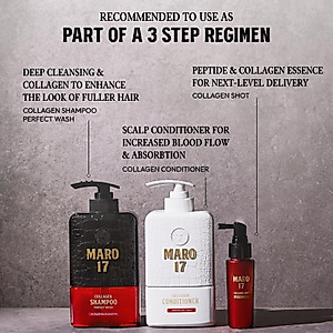 ＭＡＲＯ１７ MARO17 Collagen Shampoo Perfect Wash - Mens Shampoo for Hair Growth and Volume - Cleanses Dirt and Unnecessary Sebum - Sulfate Free + DHT Blocker and Collagen for Thicker Hair - Gifts for Men