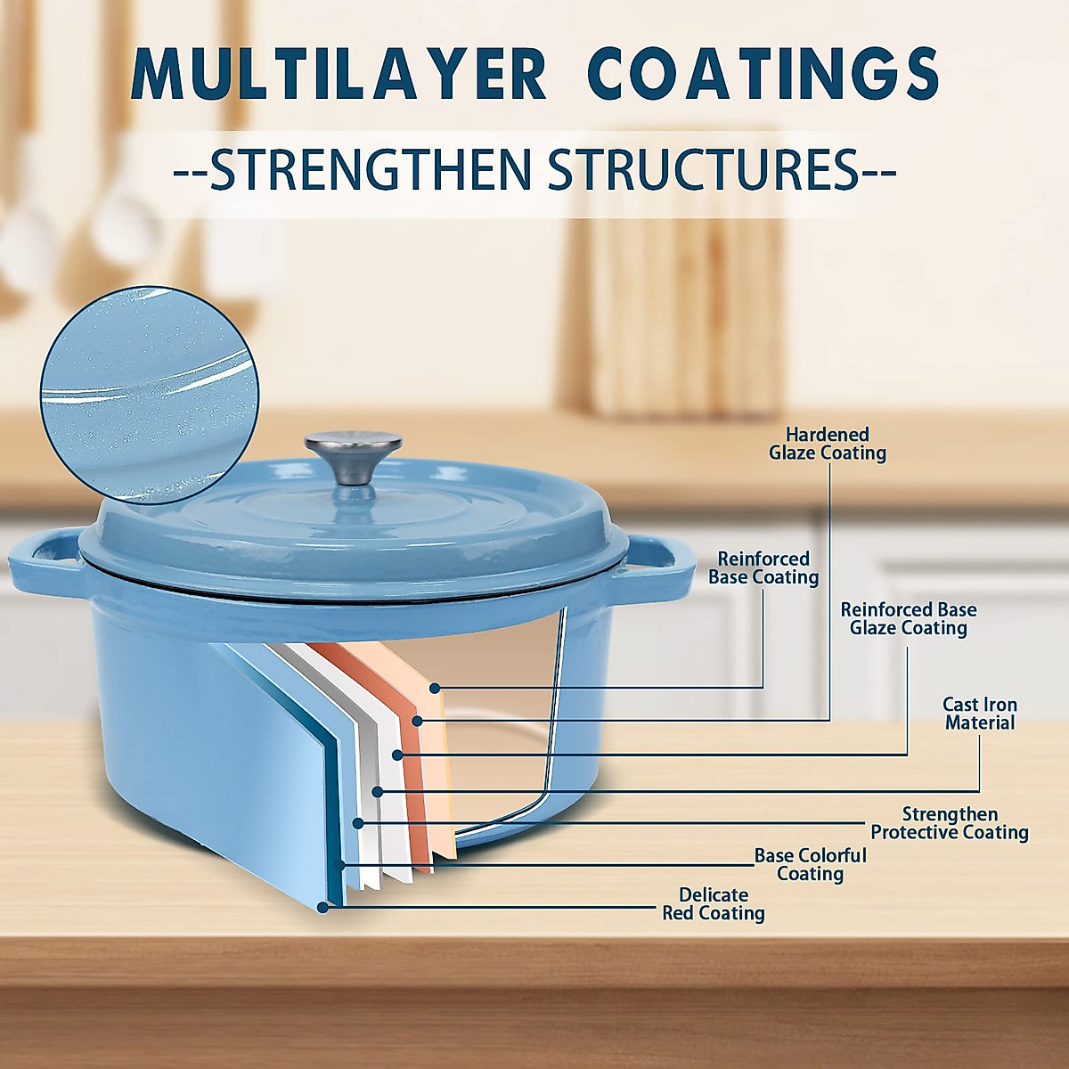 Dutch Oven Pink,Enameled Cast Iron Dutch Oven with Lid, 5.25 Quart Round Nonstick Enamel Cookware Crock Pot,Dutch Oven with Dual Handle and Cover Casserole Dish 9.45 Inch