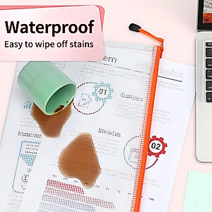 Umriox Zipper Pouch, 16.9x12.4 in (12 Colors, 12 Packs), Extra Large Zipper Bags, Waterproof Zipper Pouches for School Office Supplies, Puzzles, Board Game Storage & Cross Stitch Projects