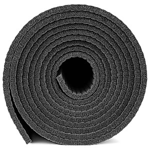 YogaAccessories 1/4" Thick High-Density Deluxe Non-Slip Exercise Pilates & Yoga Mat, Black