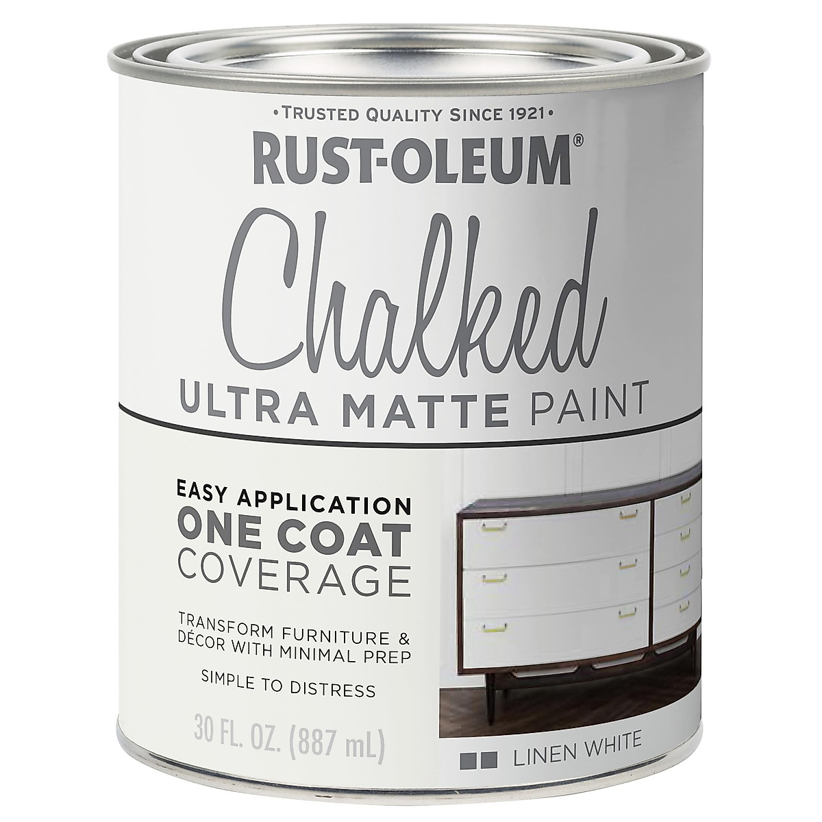 Rust-Oleum 285140 Ultra Matte Interior Chalked Paint 30 oz, 30 Fl Oz (Pack of 1), Linen White