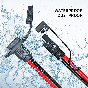 GODPEE 10AWG 3.3FT Power Socket Sidewall Port, Weatherproof SAE Weatherproof Quick Connect Plug for Solar Generator Battery Charger, with 5 Fuses, for Solar & Wind Power Parts & Accessories