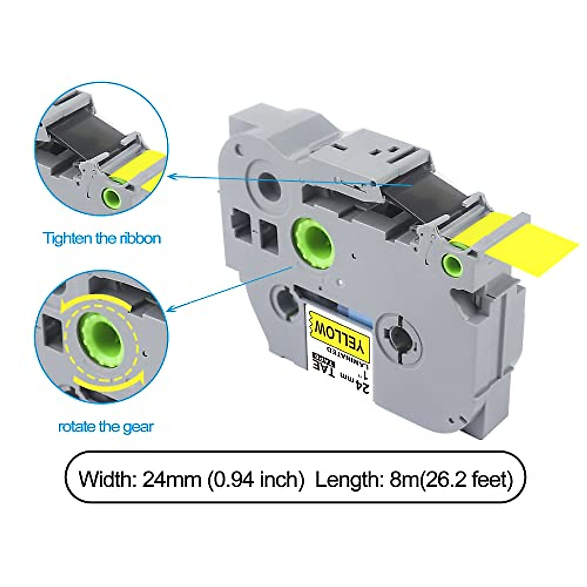NodiSem 3 Pack TZe 24mm Yellow Label Tape Compatible for Brother TZ651 TZe651 Laminated P Touch Tape 24mm 0.94 Inch (Black on Yellow) for Brother Label Maker PT-D600 PT-P700 PTP750W PTH500LI