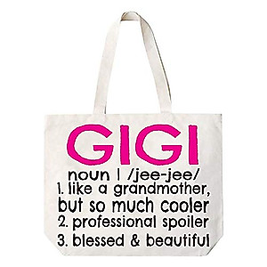 COCOVICI Gigi Definition Canvas Tote Bag Grandma Gift Idea Book Bag