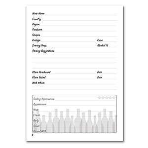 BookFactory Wine Journal/Wine Log Book/Wine Collector's Diary/Wine Tasting Notebook - Wire-O with Full Color Cover - 120 Pages (5” x 7”) (JOU-120-57CW-A(WineJournal))