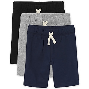 The Children's Place boys French Terry Casual Shorts, Black/Smoke Gray/New Navy 3 Pack, Small US