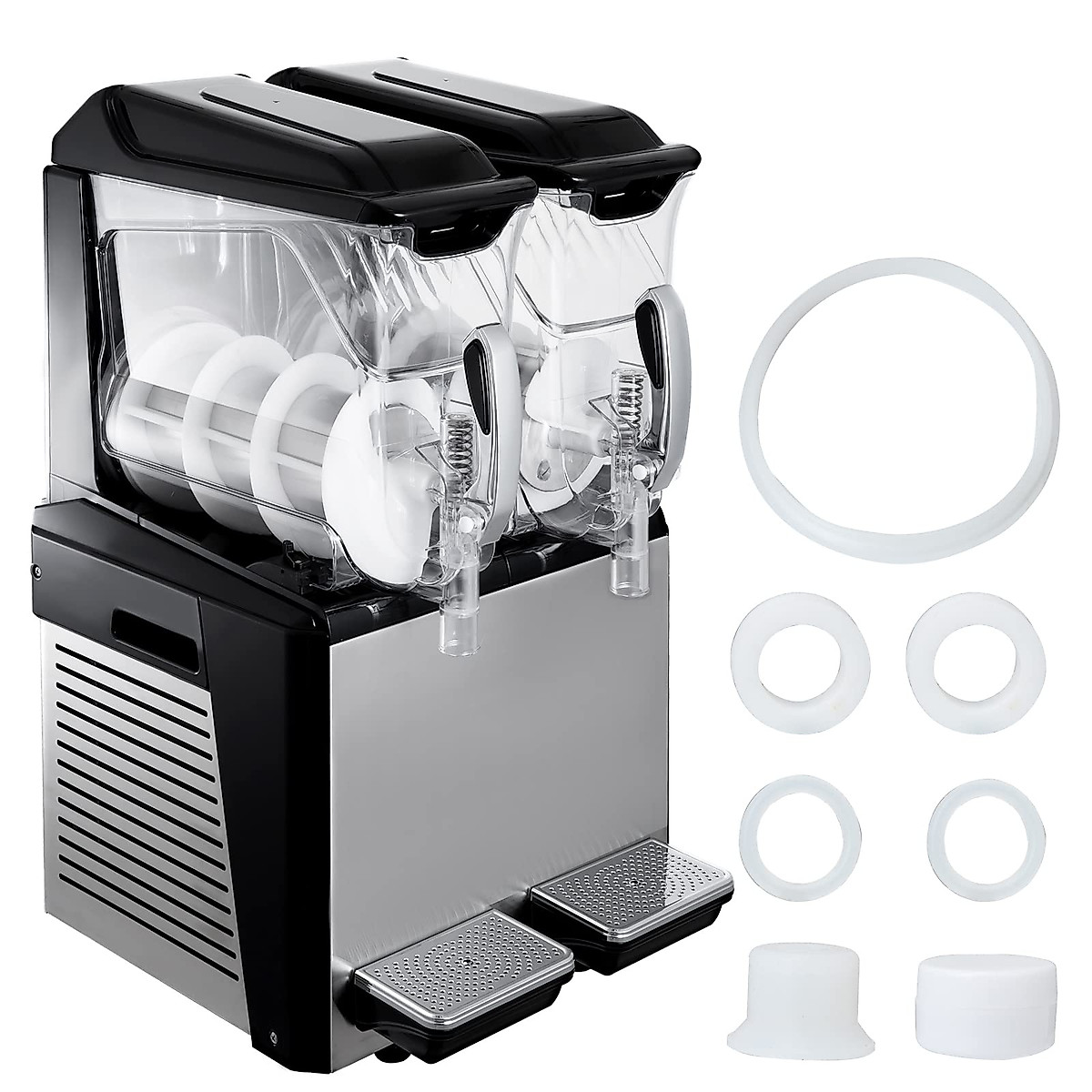 VEVOR Frozen Drink Machine, 10LX2 Tanks Commercial Slushy Machine, 900W Slush Drink Maker, Perfect for Restaurants Cafes Bars