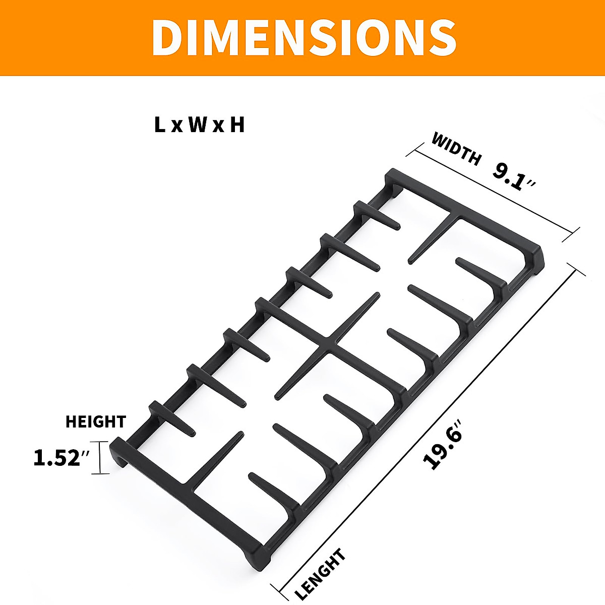 Upgraded WB31X27150 Center Grate Replacement for GE Stove Parts JXGRATE1 WB31X24737 General Electric Gas Range Grate Cast Iron Surface Burner Grate GE Cooktop Parts Stove Top Grate 1Pcs