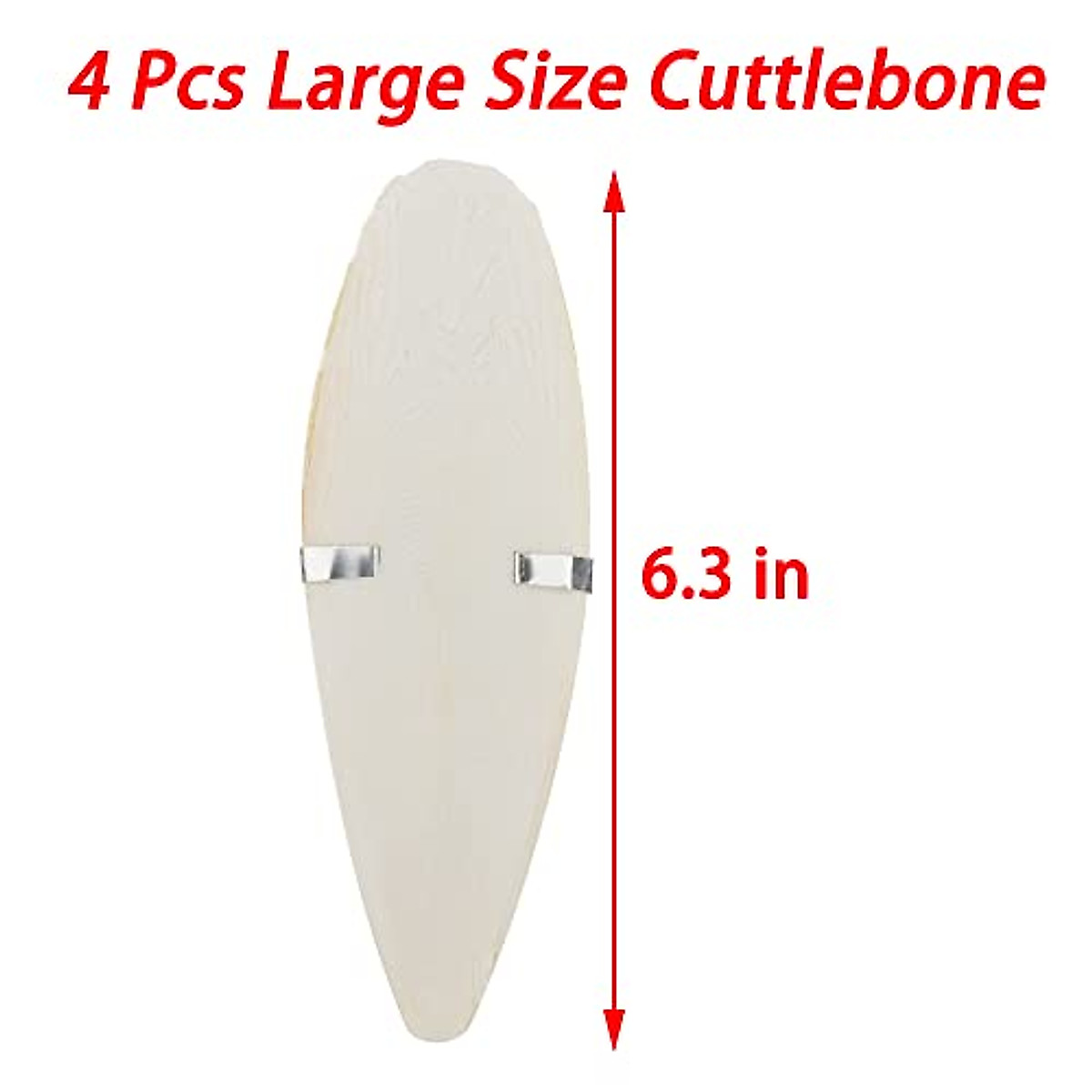 DQITJ 4 Pcs Cockatiels Cuttlebones Cuttlefish Bones for Birds Cockatiels All Parrots Lovebirds Small Conures Mynahs Toucans African Greys Parakeets Budgies Finches Canaries (6.3 inch)