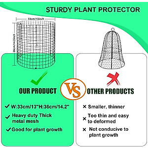 MWELLEWM 15Pcs Plant Protectors from Animals Metal Plant Cages for Outdoor Plants Plant Cage & Supports Keep Animal Out Garden Wire Mesh Protection from Rabbit Chicken Squirrel Tree Flower