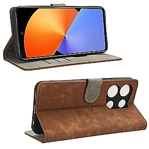 Case Compatible with Infinix Note 30i 4G X6716,Leather Case with Card Slot.Wallet Design,RFID Protection.Standable Flip Case Brown