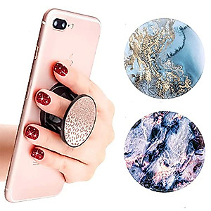 Nxmouse 3 Pack Multifunction Foldable Cell Phone Stand Holder, Rose Gold Blue Marble Grip Mount Compatible for Smartphones.