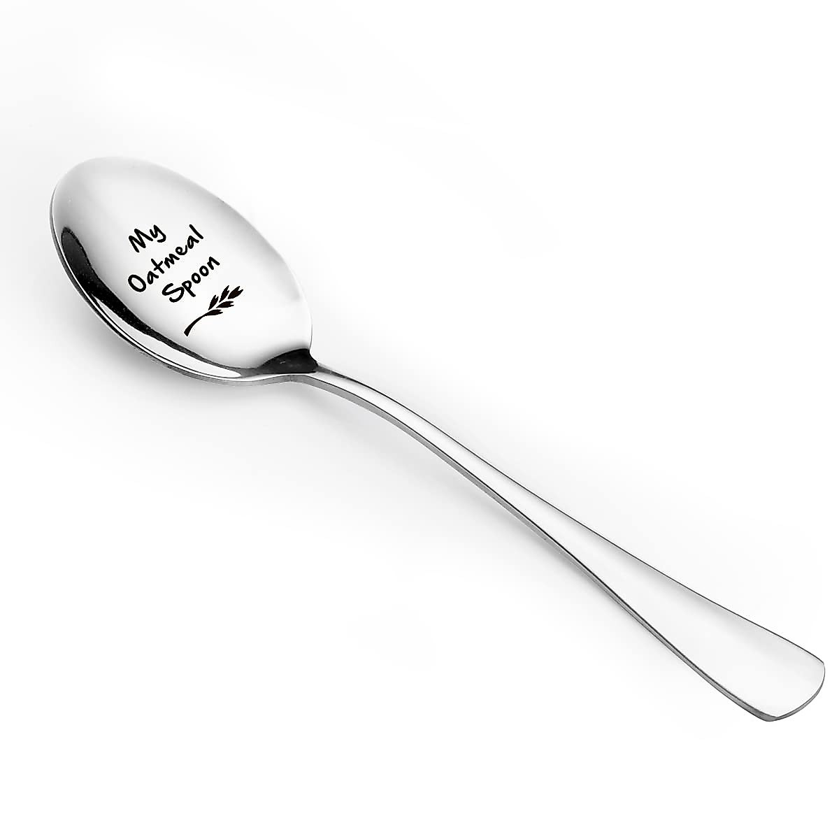 Funny My Oatmeal Spoon Engraved Stainless Steel for Women Men - Oatmeal Lover Gift for Dad Papa Mom Nana Daughter Son Friends - Perfect for Birthday Christmas