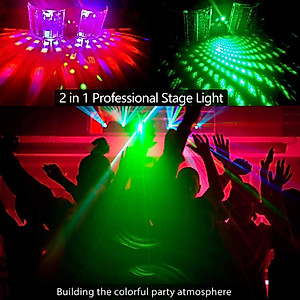 DJ Lights, BSYUN Professional RGBW LED 15 Modes DJ Lights for Parties, Sound Activated Modes DJ Disco Party Lights Compatible with DMX 512 & Remote for Indoor Parties