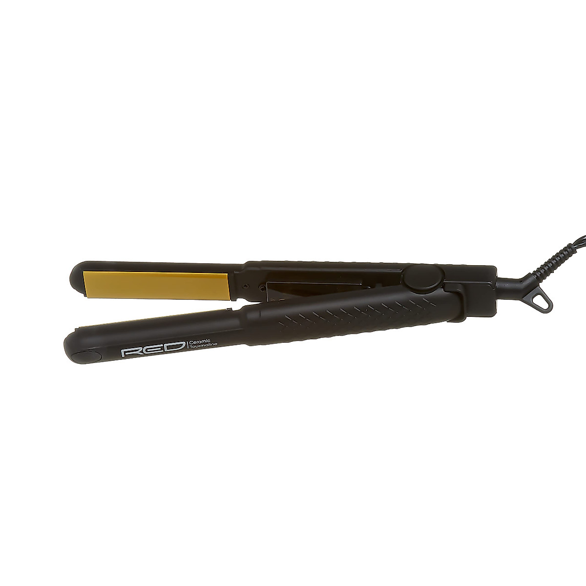 RED by KISS Ceramic Tourmaline Flat Iron (3/4", Ceramic) Eliminates Frizz, Preserves Hair Moisture, Instant Variable Temperature Control with On/Off Button