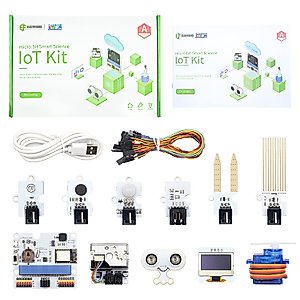 ELECFREAKS microbit Smart Science IoT Kit Octopus Series Sensor, microbit Sensor Starter Kit Data to The Cloud Internet with RTC Timing and WiFi Module, Environment Experiment Kit(Without Micro:bit)
