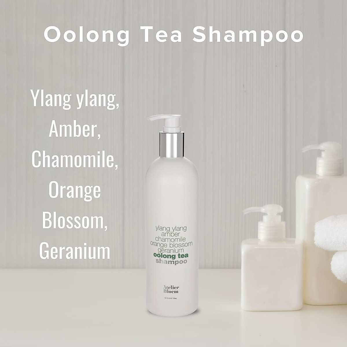 Kimtpon Style Atelier Bloem Oolong Tea Hydrating Shampoo - Bath & Body - Ylang Ylang, Amber, Chamomile, Orange Blossom & Geranium- 16 oz. (Set of 2)