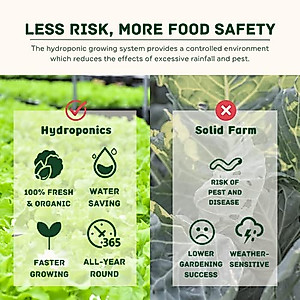 HORTUZZ Hydroponics Growing System, 8 Pods Indoor Herbs Garden with LED Grow Light for Plants, Smart Home Countertop Gardening for Lettuce Tea Cilantro Tomato Rosemary (Novo 8 Black)