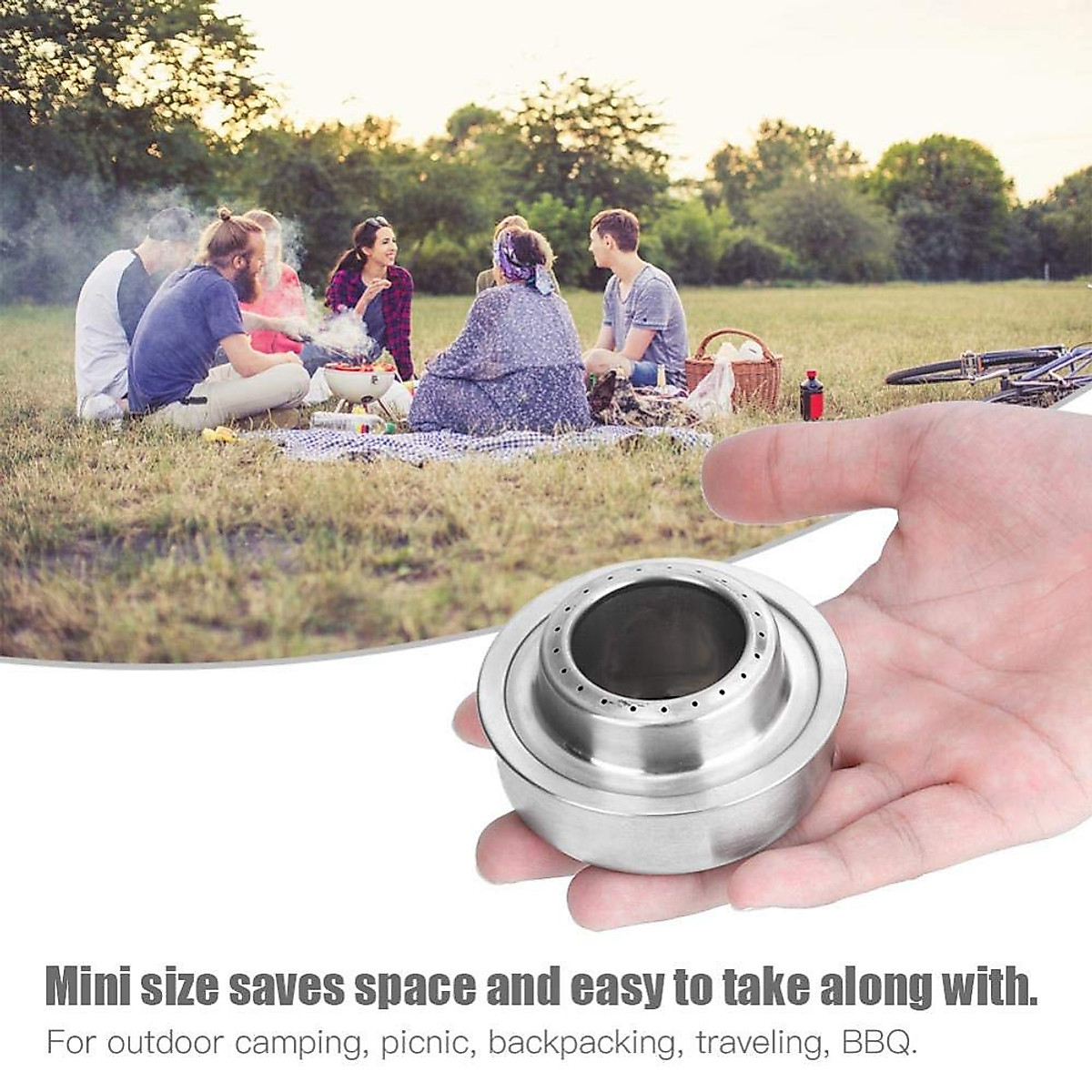 Eboxer Portable Mini Alcohol Stove Outdoor Camping Stove, Lightweight Stainless Steel Spirit for Outdoor Camping Hiking Backpacking Picnic BBQ