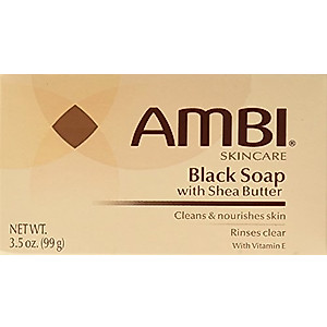 Ambi Skincare Black Soap with Shea Butter, 3.5 Oz (Pack of 2)