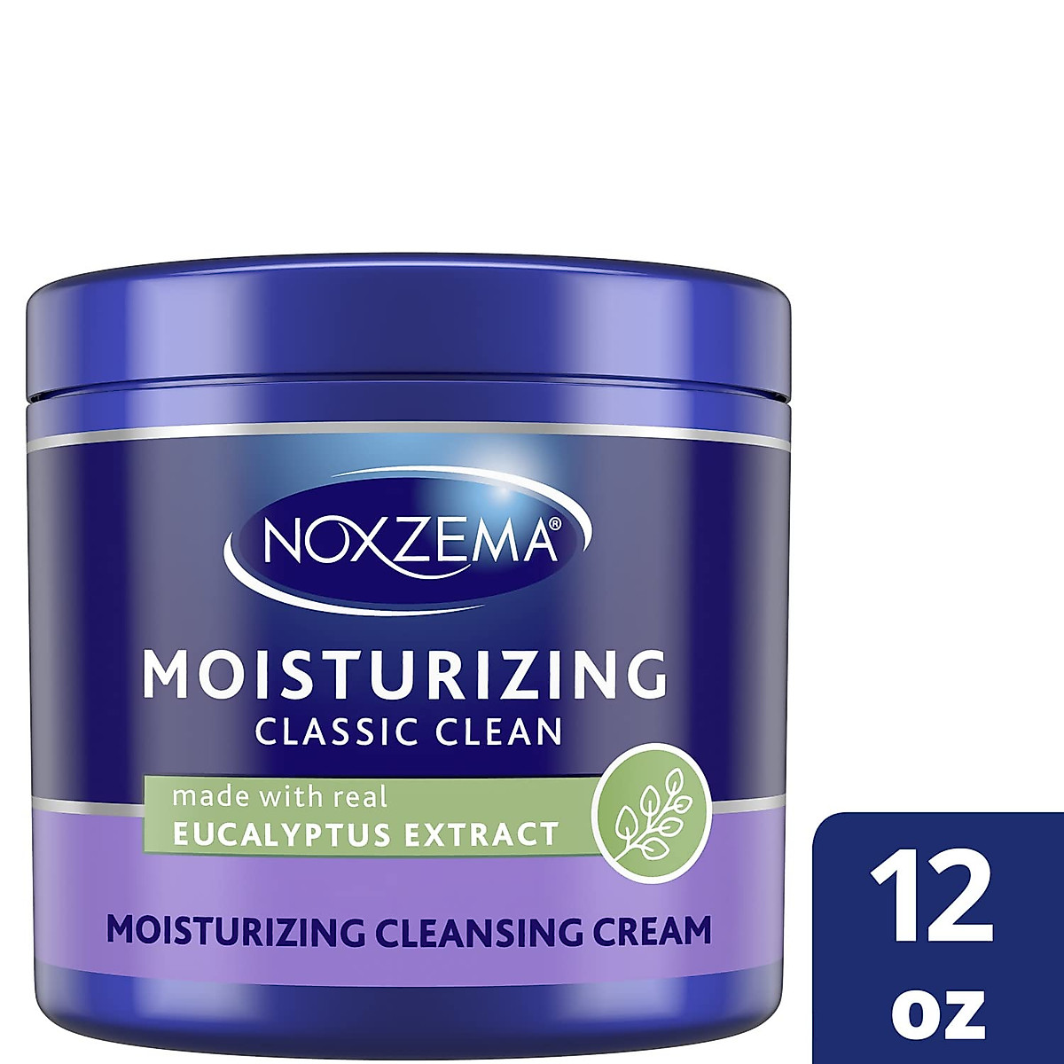 Noxzema Classic Clean Original Deep Cleansing Cream for Soft & Smooth Skin – Real Eucalytpus Extract Noxzema Moisturizing Cleansing Cream Face Wash, 12 Oz Ea (Pack of 4)