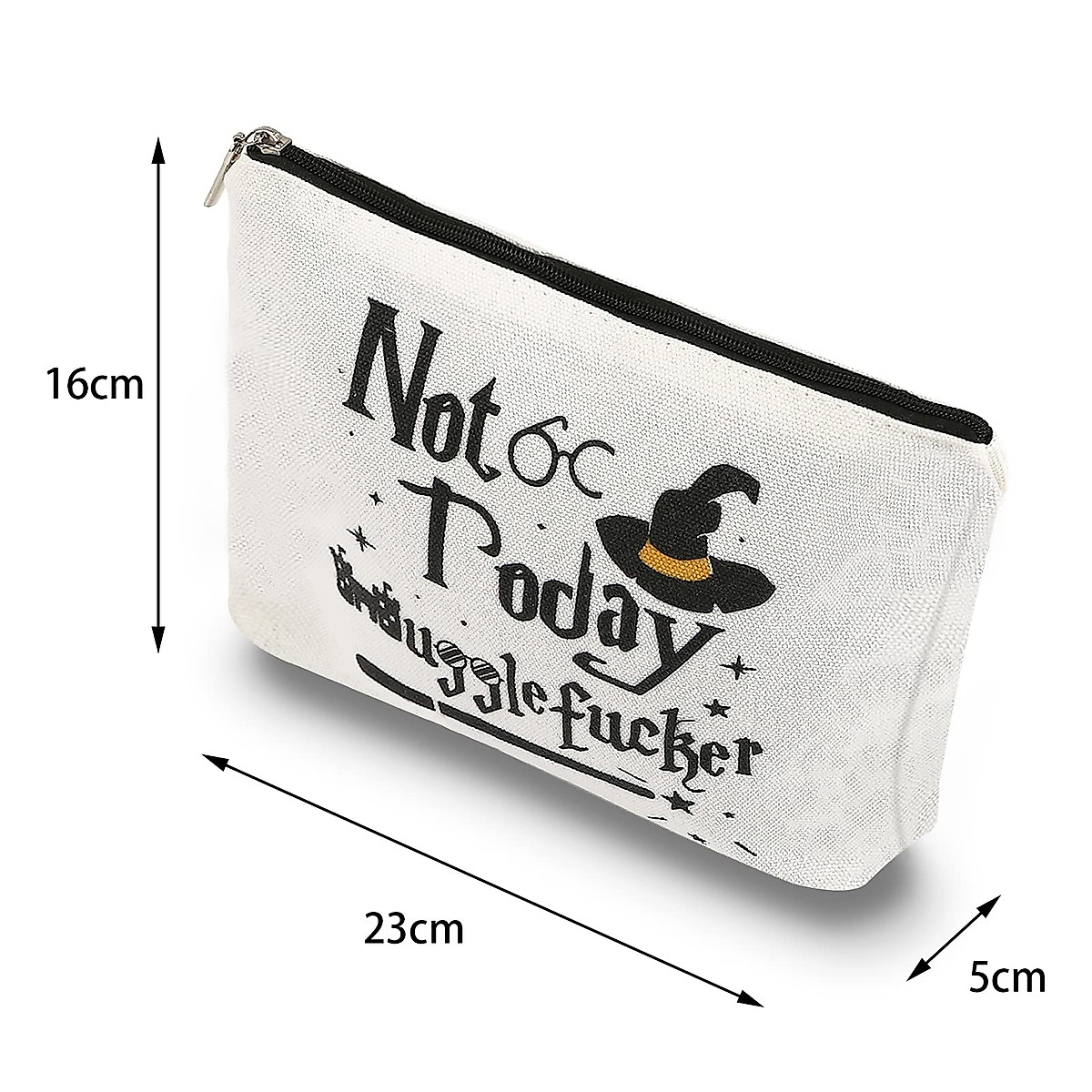 JYSILIYH Book Lover Makeup Bag Cosmetic Bag Girl Zipper Purse Travel Bag Wizard Hat Reading Lovers Gifts for Girl Women Birthday Anniversary Memorial Day Canvas Bag (Not Today)