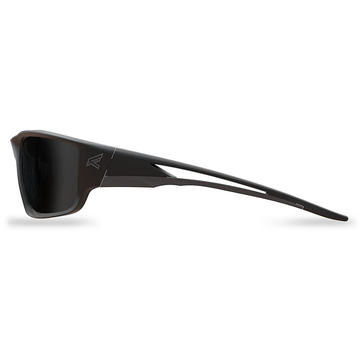 EDGE Kazbek Wrap-Around Safety Glasses, Anti-Scratch, Non-Slip, UV 400, Military Grade, ANSI/ISEA & MCEPS Compliant (Black, Polarized Smoke)