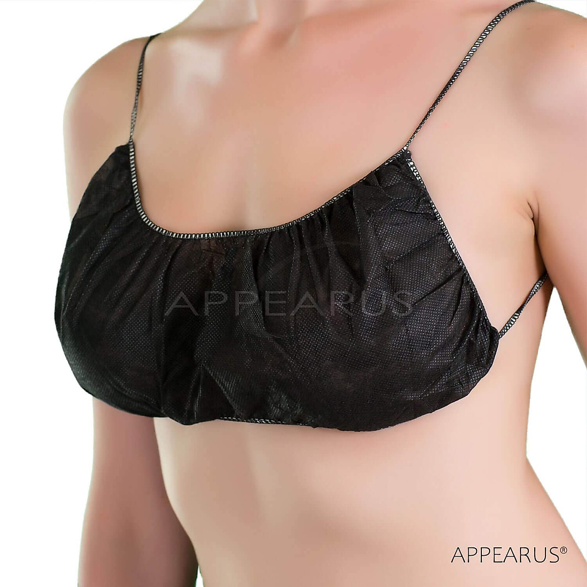 APPEARUS 50 Ct. Disposable Bras - Women's Backless Spa Bra for Spray Tanning and Body Treatments, Black
