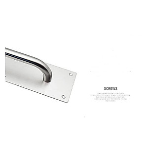 SUYA 12 Inches Push Pull Door Handles Premium Commercial Sliding Barn Door Handle Pull and Push Plate Hardware Set for Front/Back Door/Mark/Restaurant/High Traffic Areas,Satin Nickel Finished(2pcs)