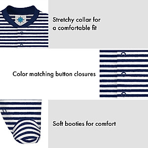Creative Knitwear Villanova University Wildcats Striped Newborn Footed Baby Romper, Navy, 6-9 Months