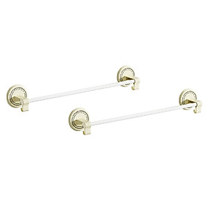 Amosfun 2pcs Kitchen Towel Rack Bathroom Towel Holders White Abs Kitchen Towel Bar Bathroom Towel Holder Iron Pipe Paint