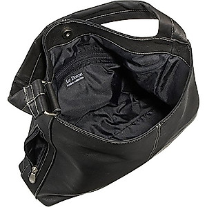 Le Donne Leather Shoulder Bag With Side Pocket - Colombian Leather Women’s Bag, 14.5” (Cafe)