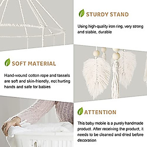 Boho Crib Mobile,Neutral Baby Crib Mobile,Baby Mobile for Crib,Boho Nursery Decor,Handmade Baby Mobile,Baby Ceiling Mobile Baby Nursery Decoration