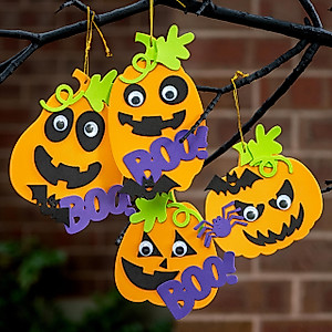Ready 2 Learn Create Your Own Halloween Pumpkins | Set of 4 | Halloween Crafts for Kids Ages 4-8 | DIY Party Favors, Ornaments, Magnets and Decor