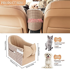 Doggie Car Seat - Booster Seat for Small Dogs 0-15 Ibs (Brown)
