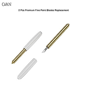 Premium Fine Point Blade Replacement for Cricut Maker 3/Maker/Cricut Explore 3/Air 2/Air/One, OVAN 2 pcs Fine Point Blades Use with Gold/Silver Fine Point Housing for Cutting Thin to Medium Materials