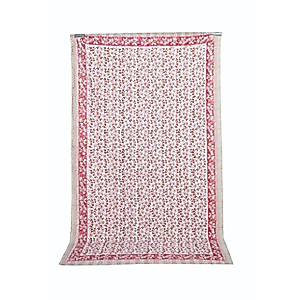 Maviss Homes Beautiful Indian Traditional Patchwork Super Soft Cotton Double Kantha Quilt | Throw Blanket Bedspreads | Cozy Blanket Quilt | Easy Machine Washable and Dryable; Red