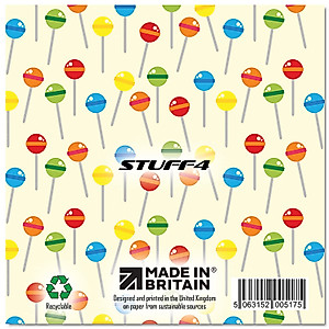 3rd Birthday Card Unisex - Lollipop Sweets Candy - Happy Birthday Card 3 Year Old Son Daughter Brother Sister Grandson Granddaughter Niece Nephew Cousin, 5.7 x 5.7 Inch Third Bday Greeting Card