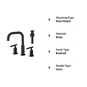 HOMELODY 2 Handles Bathroom Faucet Oil Rubbed Bronze, 8 inch Widespread Faucet for Bathroom Sink, 3 Hole Bath Sink Faucet with Pop Up Drain