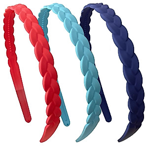 Springtime 12pcs Colorful Headbands for Girls Women Pigtail Hairbands With Teech Plastic Hard Hair Hoops