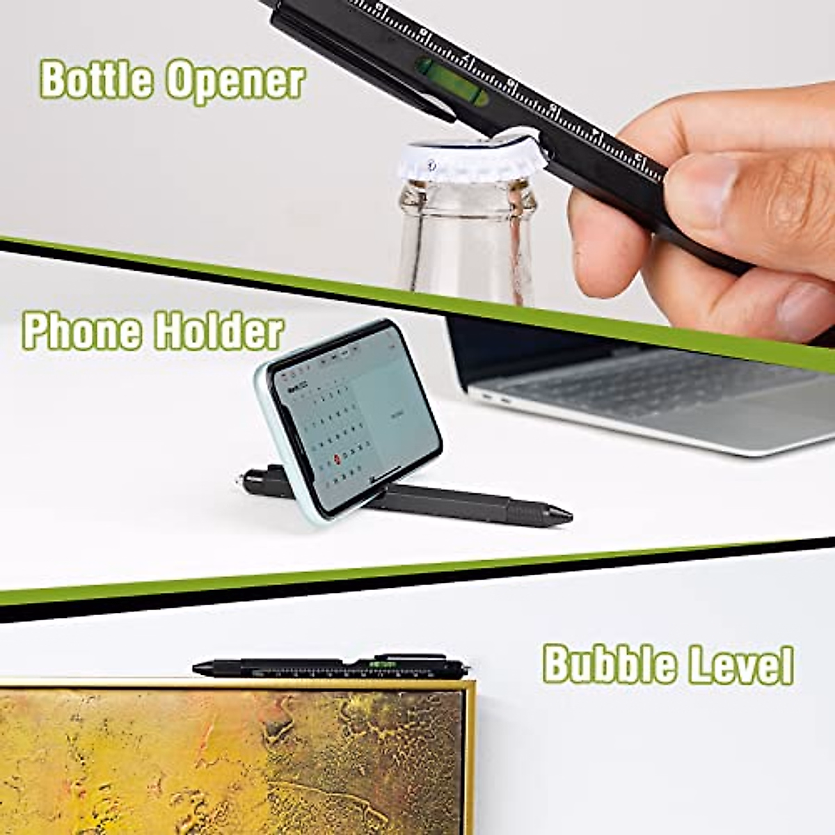 Gifts for Men Dad Him, Fathers Day, 10 in 1 Multi-tool Pen Sets, Birthday Gift Ideas for Husband Grandpa, Unique Tech Gifts from Wife Son Daughter Kids, Cool Gadgets Stuff (Black+Yellow)