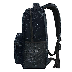 Oarencol Magic Dark Dragon Galaxy Space Black Backpack Bookbag Daypack Travel School Bag