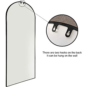 Dewfig Arched Wall Full Length Mirror 22"x65", Black Arched Window Mirror, Vanity Mirror for Bathroom, Bedroom, Entryway, Wall Mirror Full Length with Metal Frame, Arch Top Wall Mirror, Black