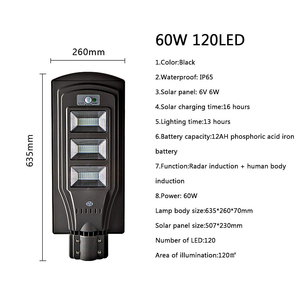 20W/40W/60W LED Solar Power Street Light PIR Motion Sensor Wall Light Waterproof Outdoor Garden Road Pathway Lamp (40w)