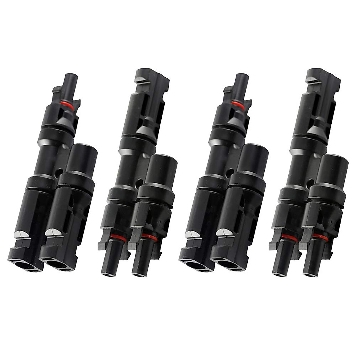 Sun YOBA 2 Pairs T/Y Branch Cable Connectors 2 to 1 Cable Splitter for Solar Panel System Connectors MMF and FFM Splitter Coupler Wire Branch