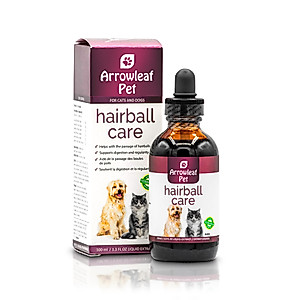 Arrowleaf Pet Hairball Care by NaturPet Inc | Digestive Support for Cats and Dogs | Hairballs, Constipation, Intestinal Discomfort | 100mL Herbal Tincture
